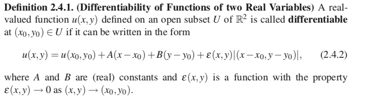Solved Definition 2.4.1. (Differentiability of Functions of | Chegg.com
