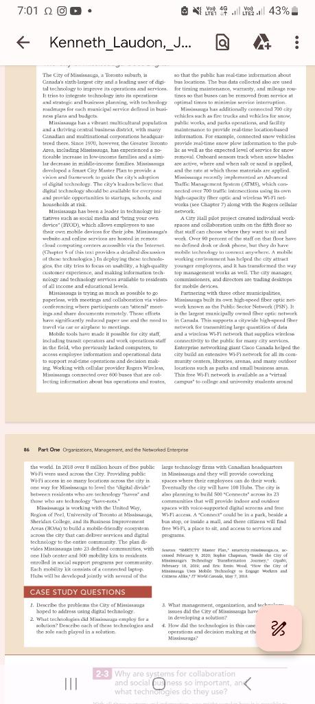 7:01Ω (ㅇ) • ← Kenneth_Laudon,_J... a a+: as Part One | Chegg.com