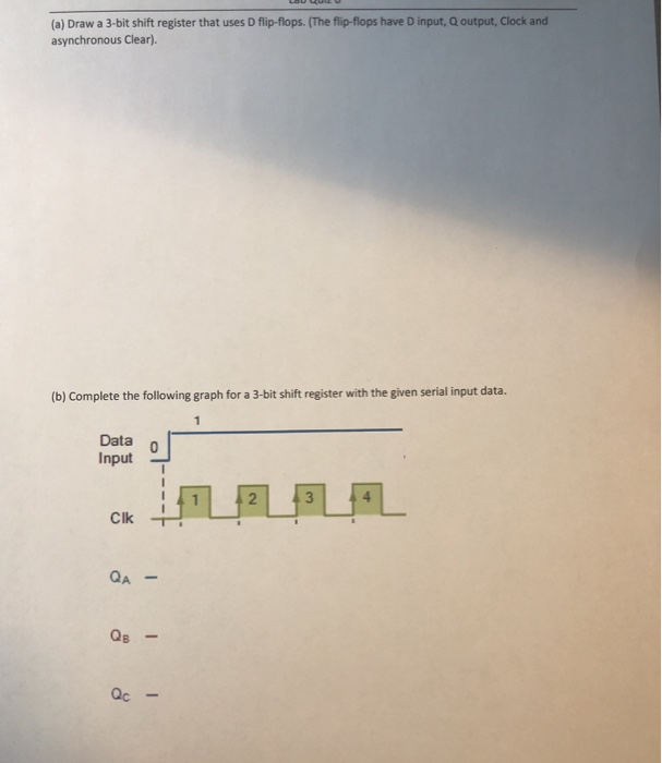 Solved (a) Draw a 3-bit shift register that uses D | Chegg.com