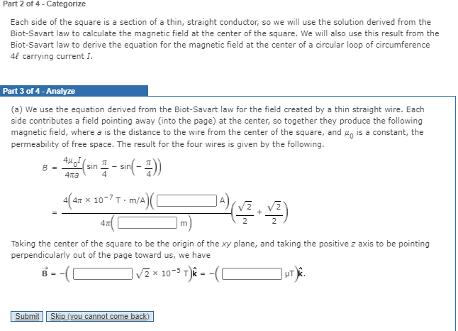 Solved (a) A conducting loop in the shape of a square of | Chegg.com