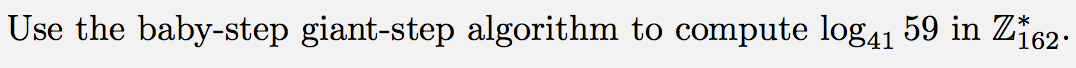 Solved What is the value of m, in the baby-step giant-step | Chegg.com