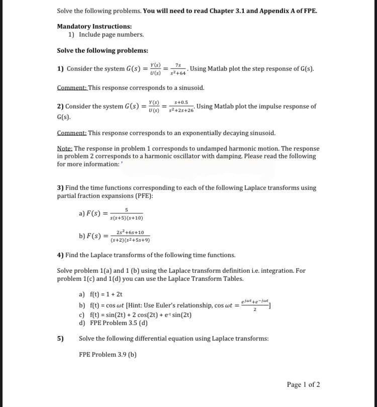 Solved Solve the following problems. You will need to ﻿read | Chegg.com