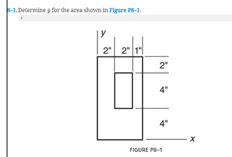 Solved -1. Determine yˉ for the area shown in Figure P8-1. | Chegg.com