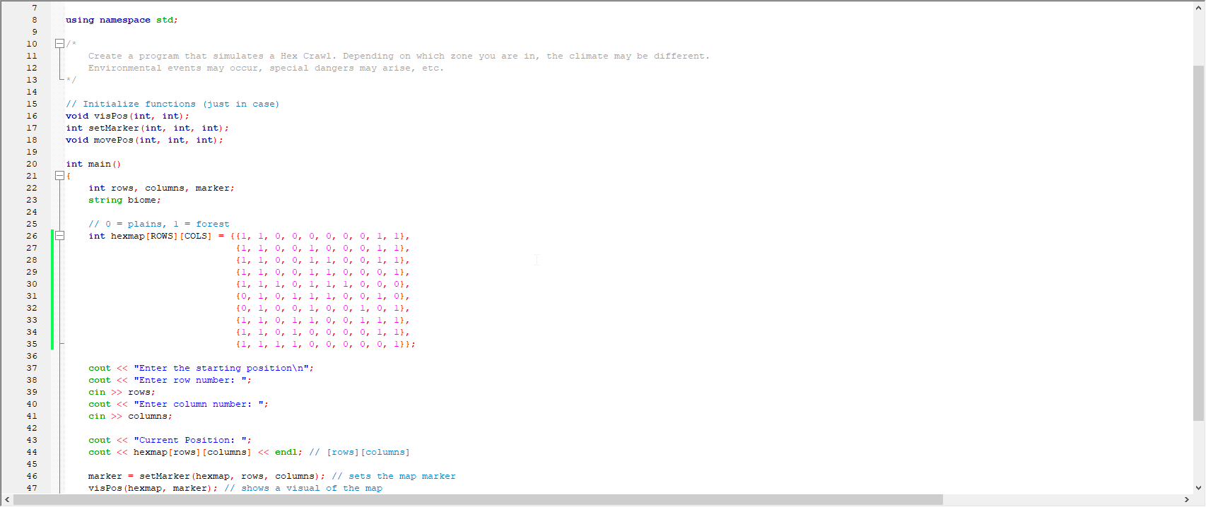 Solved 7 8 using namespace std; 10 11 Create a program that | Chegg.com