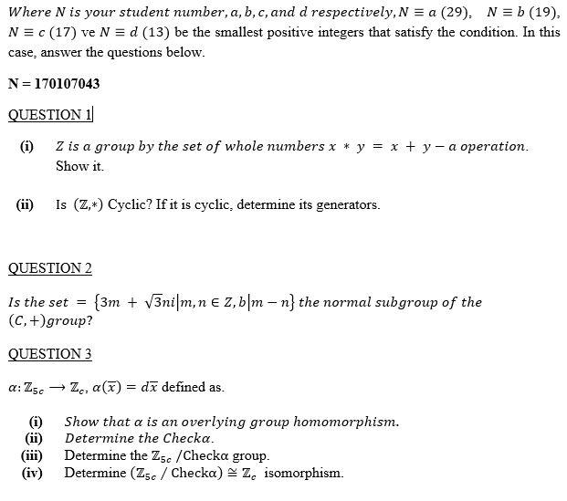 Solved Where N is your student number, a, b, c, and d | Chegg.com