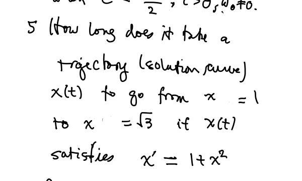 Solved 5 How long does it trie a trgectory (solution cauve) | Chegg.com