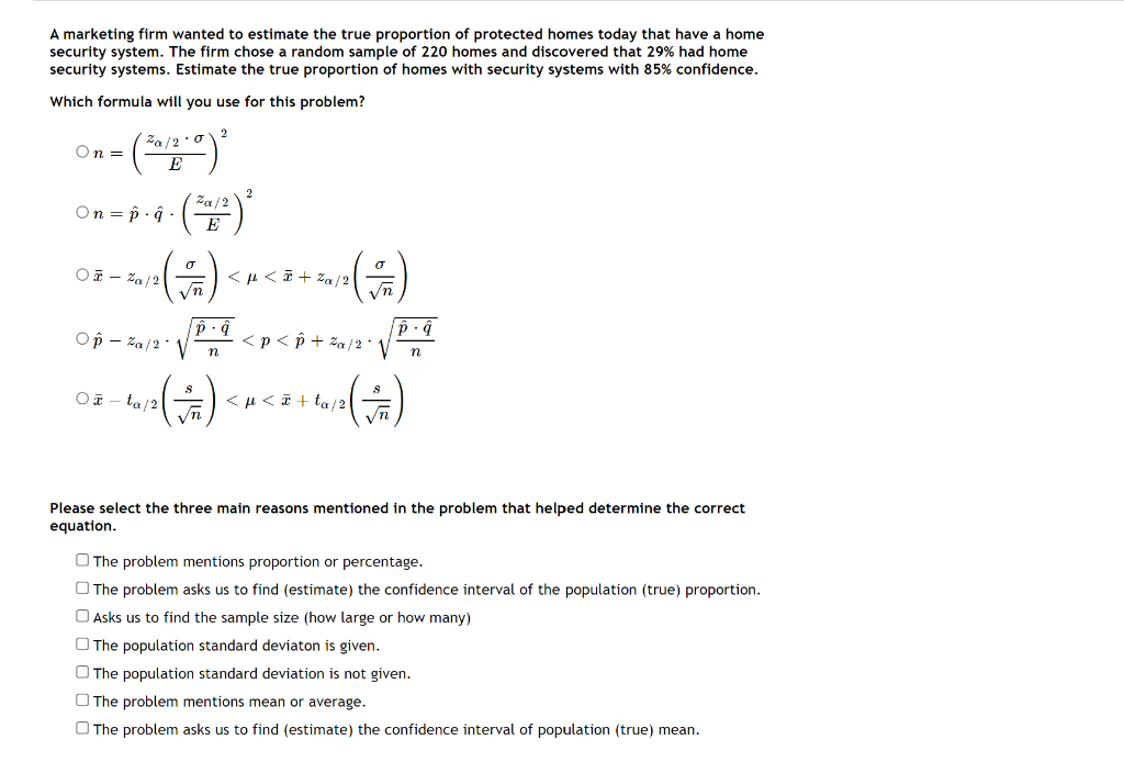 Solved A marketing firm wanted to estimate the true | Chegg.com