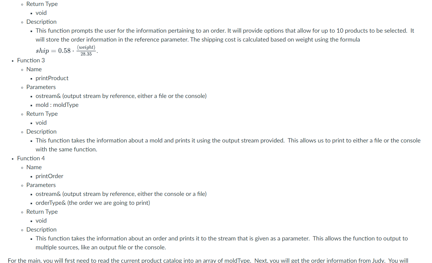 Solved \#include {S,M,L}; struct moldType \{ std::string | Chegg.com
