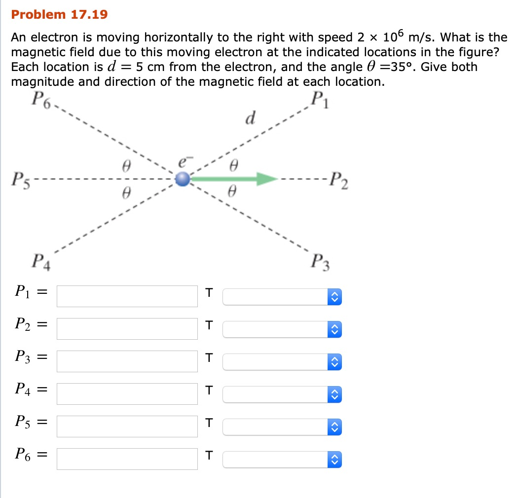 Solved Problem 17.19 An electron is moving horizontally to | Chegg.com