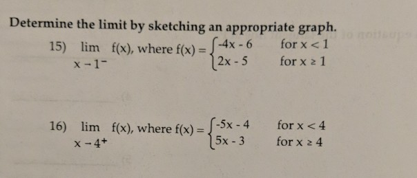Solved Determine the limit by sketching an appropriate | Chegg.com