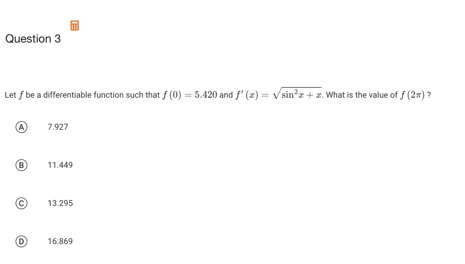 Solved Let f be a differentiable function such that | Chegg.com