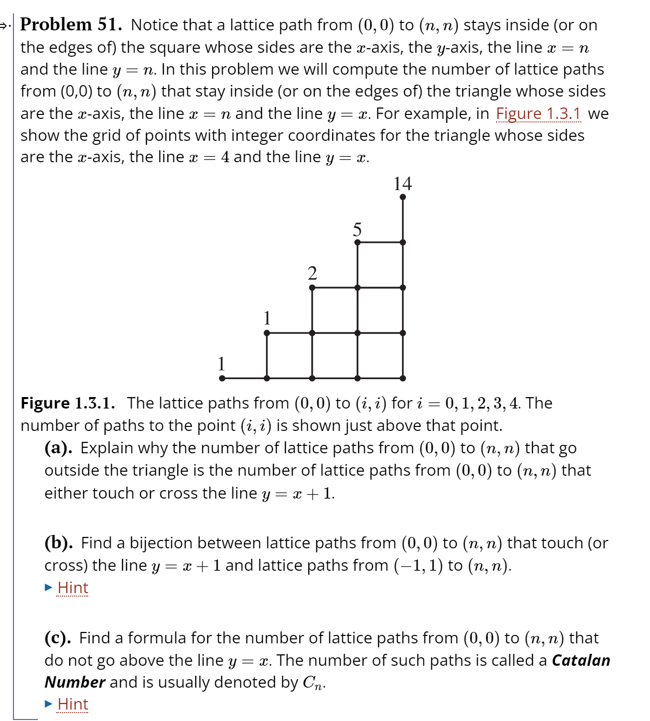 Solved Problem 51. ﻿Notice that a lattice path from (0,0) | Chegg.com