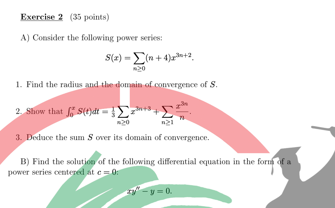 Solved A) Consider the following power series: | Chegg.com