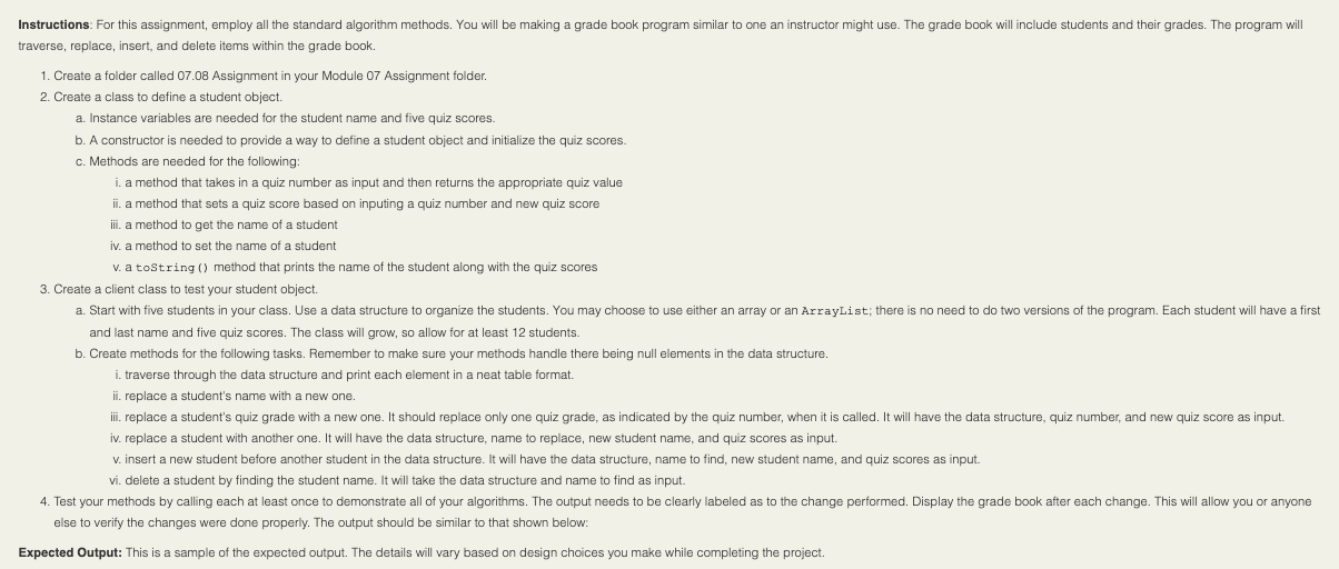 traverse, replace, insert, and delete items within | Chegg.com