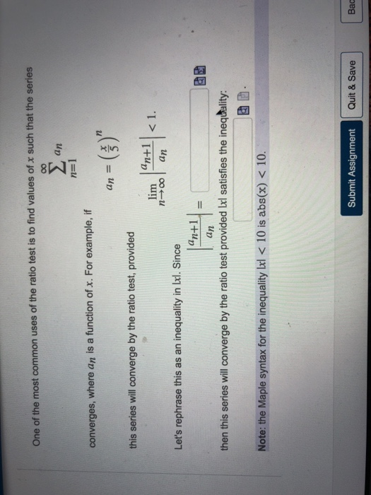 Solved One of the most common uses of the ratio test is to | Chegg.com