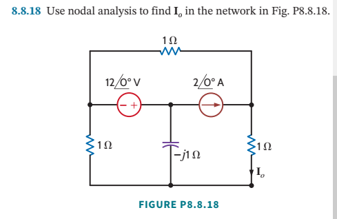 Solved 8.8.18 Use nodal analysis to find I0 in the network | Chegg.com