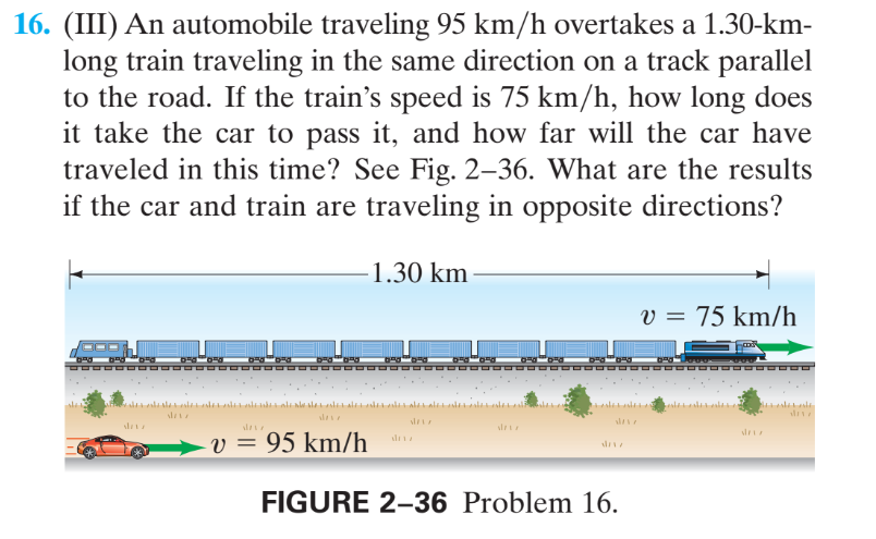 Solved (III) An automobile traveling 95 km/h overtakes a | Chegg.com
