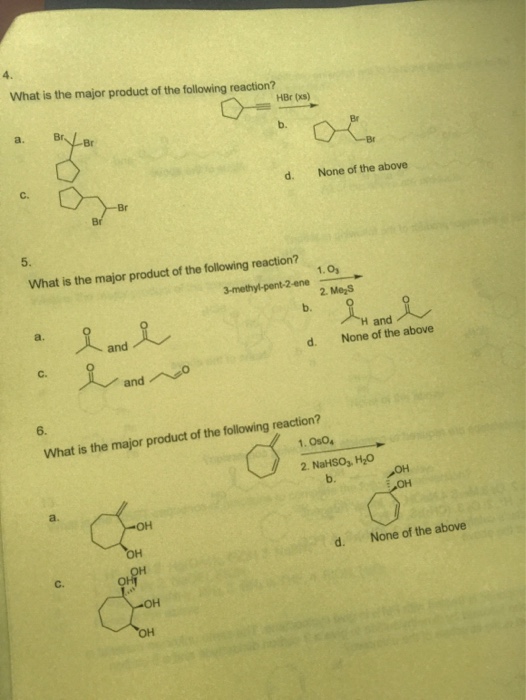Solved What is the major product of the following reaction? | Chegg.com