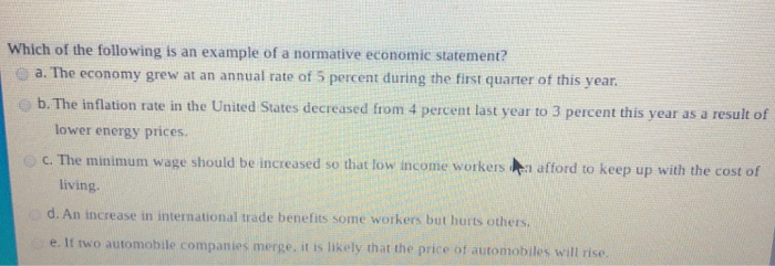 Solved Which of the following is an example of a normative | Chegg.com