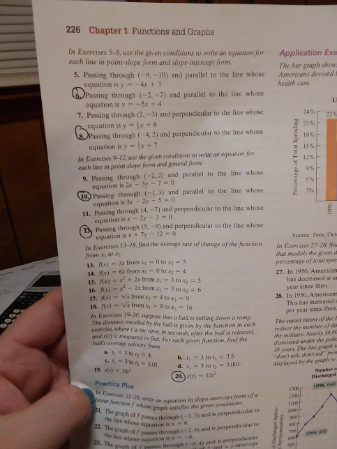 226 Chapter 1 Functions and Graphs 229 Percentage of | Chegg.com