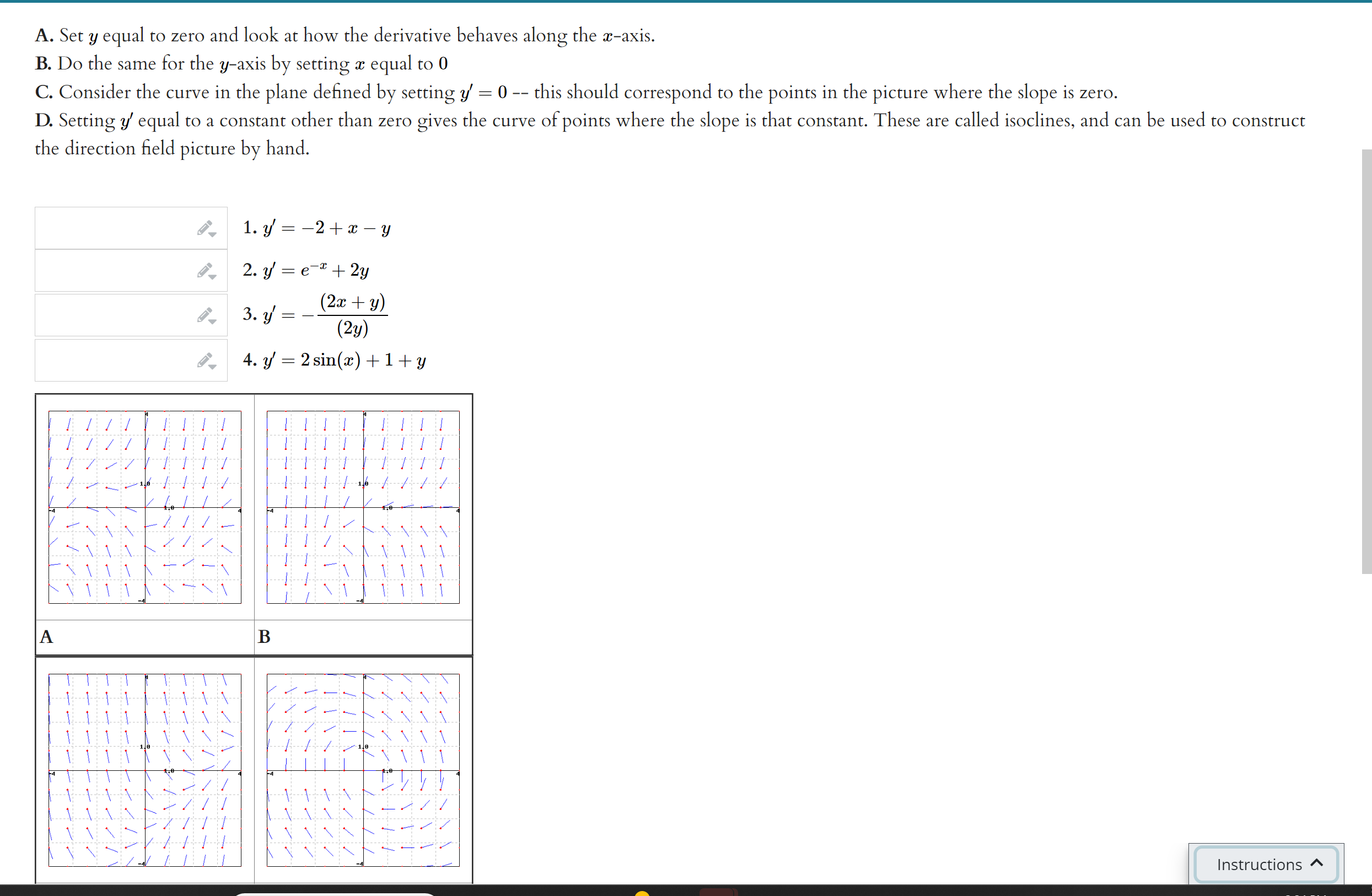 Solved A. Set y equal to zero and look at how the derivative | Chegg.com