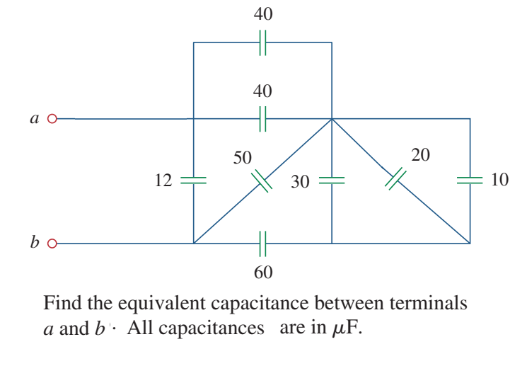 Solved Find the equivalent capacitance between terminals a | Chegg.com