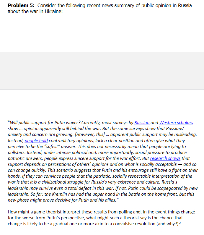 Problem 5: Consider the following recent news summary | Chegg.com