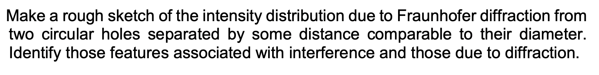 Solved Make a rough sketch of the intensity distribution due | Chegg.com