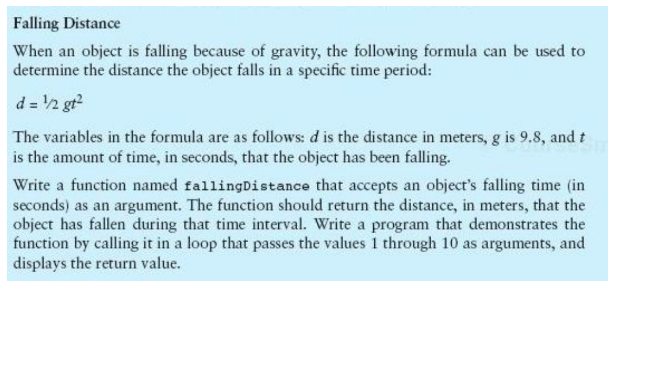 Solved Falling Distance When an object is falling because of | Chegg.com