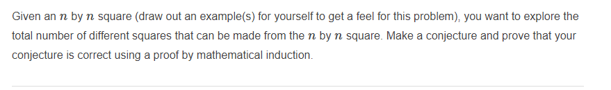 Solved Given an n by n square (draw out an example(s) for | Chegg.com