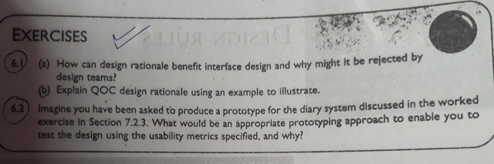 Solved EXERCISES 6.) (a) How can design rationale benefit | Chegg.com