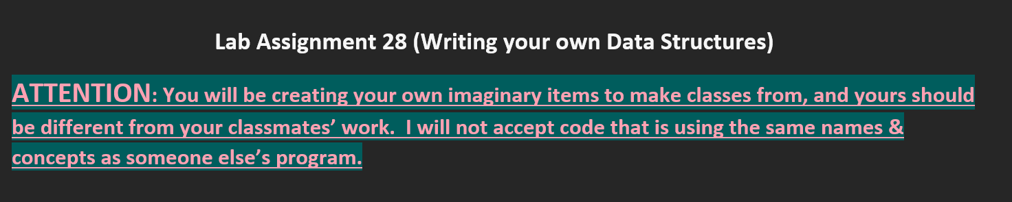 Solved Lab Assignment 28 (Writing your own Data Structures) | Chegg.com