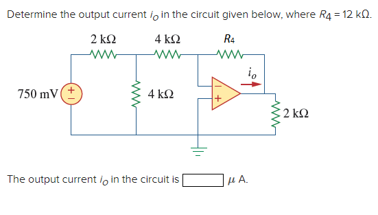 Solved Determine the output current iO in the circuit given | Chegg.com