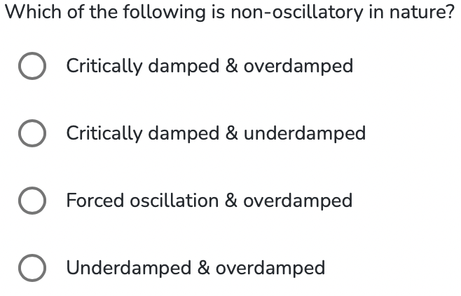 Solved Which of the following is non-oscillatory in nature? | Chegg.com