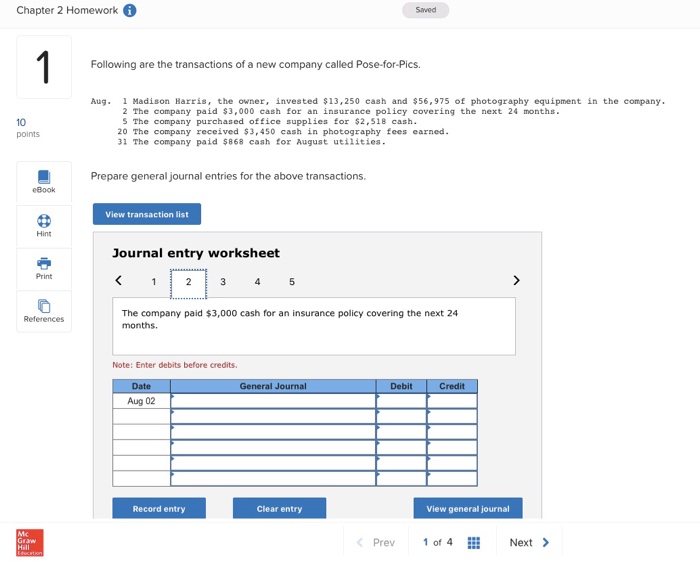 Solved Chapter 2 Homework Saved Following are the | Chegg.com