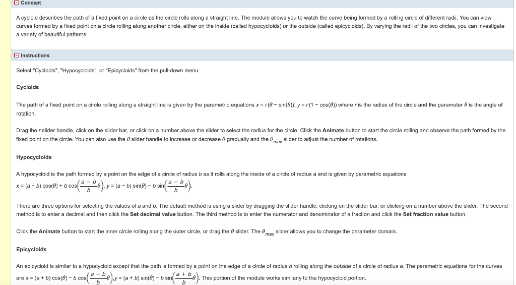 Solved Concept A cycloid describes the path of a fixed point | Chegg.com