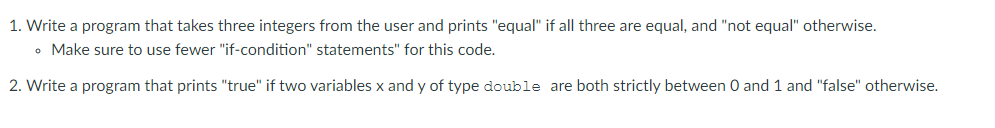 Solved 1. Write a program that takes three integers from the | Chegg.com