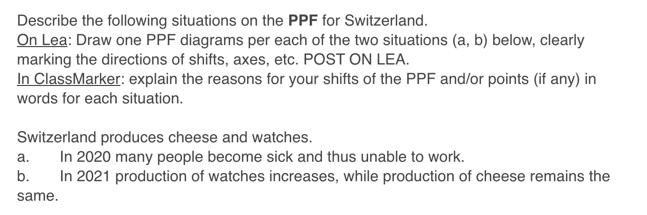 Solved Describe the following situations on the PPF for | Chegg.com