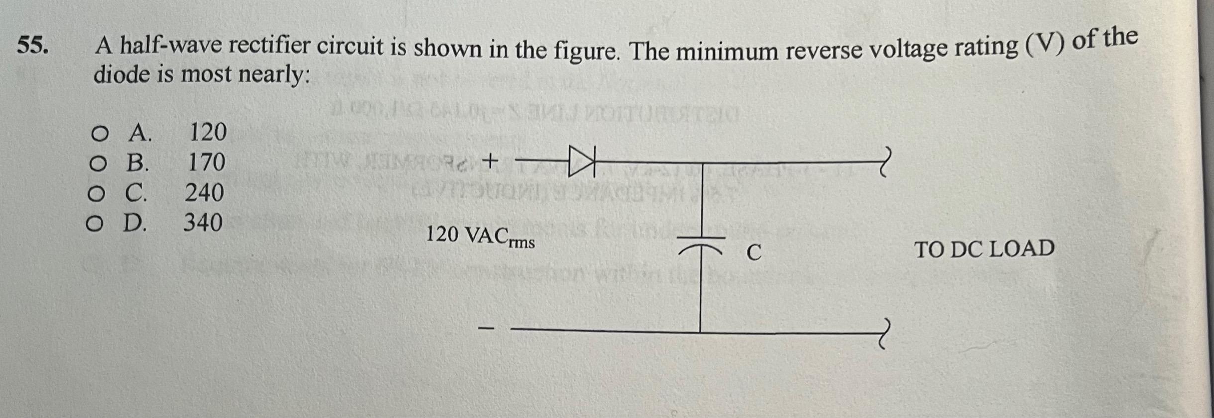 Solved a half wave rectifier circuit is shown in the figure. | Chegg.com