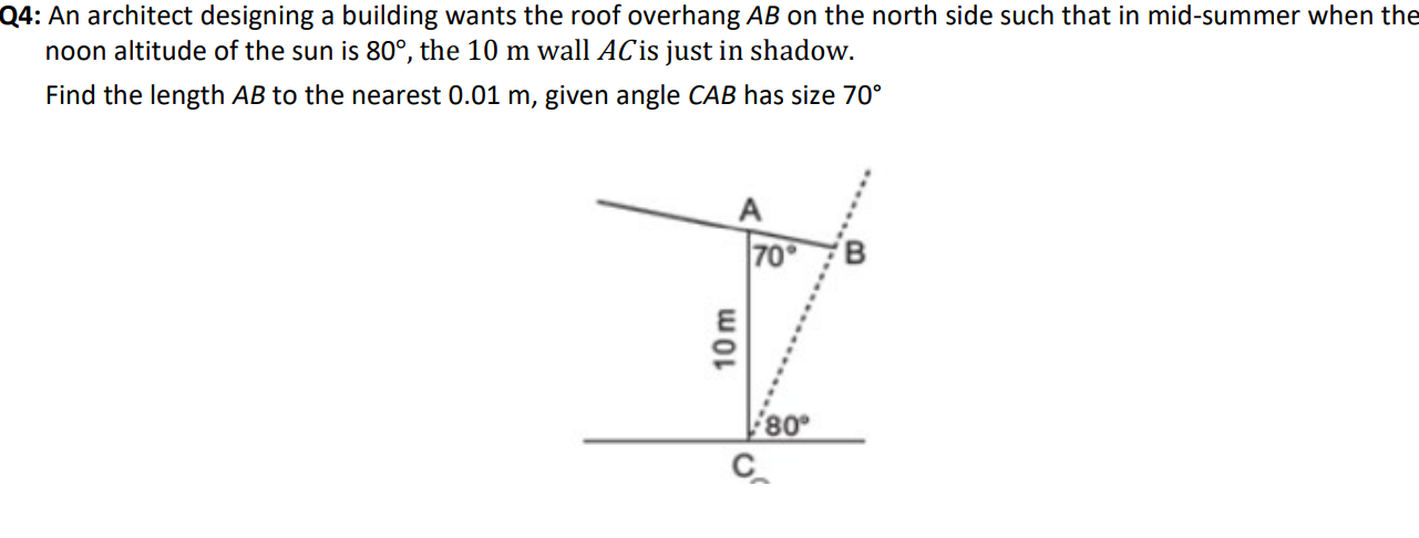 Solved Q4: An architect designing a building wants the roof | Chegg.com