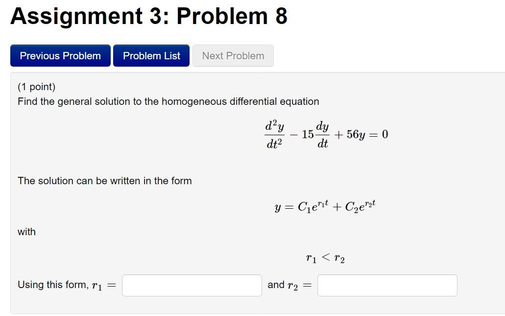 Solved Assignment 3 Problem 8 Previous Problem Problem List 8398