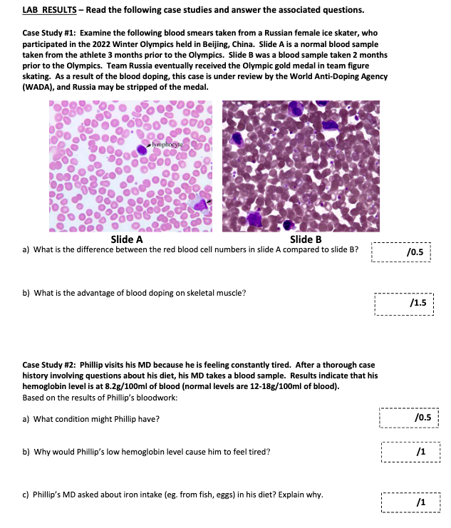 Solved LAB RESULTS - Read the following case studies and | Chegg.com