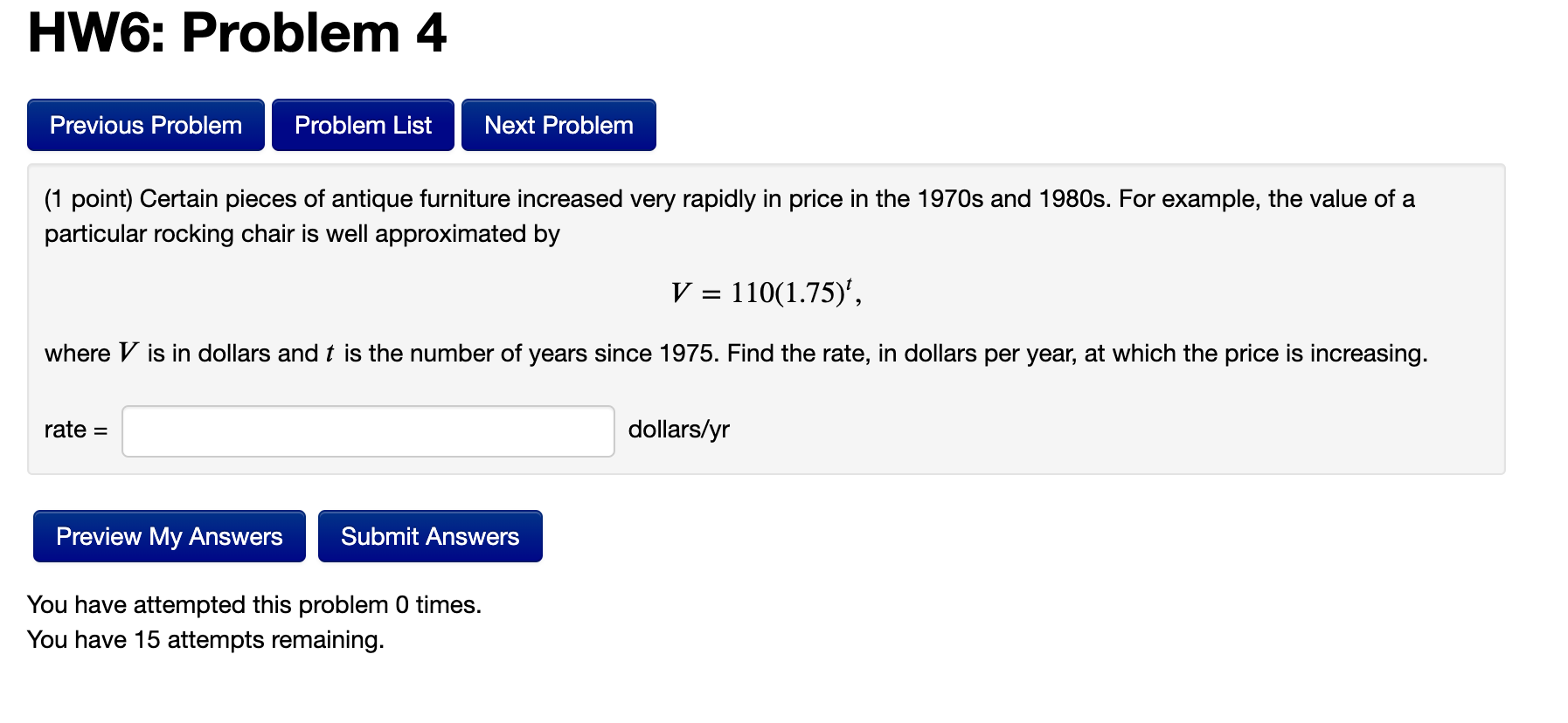 Solved HW6: Problem 4 Previous Problem Problem List Next | Chegg.com