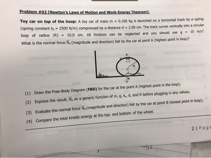 Solved Problem #02 [Newton's Laws of Motion and Work-Energy | Chegg.com