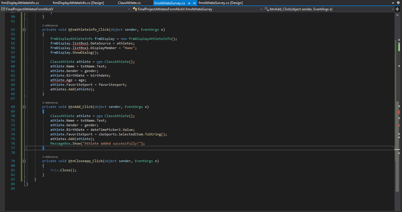 Solved I am working on a visual studio final project that is | Chegg.com