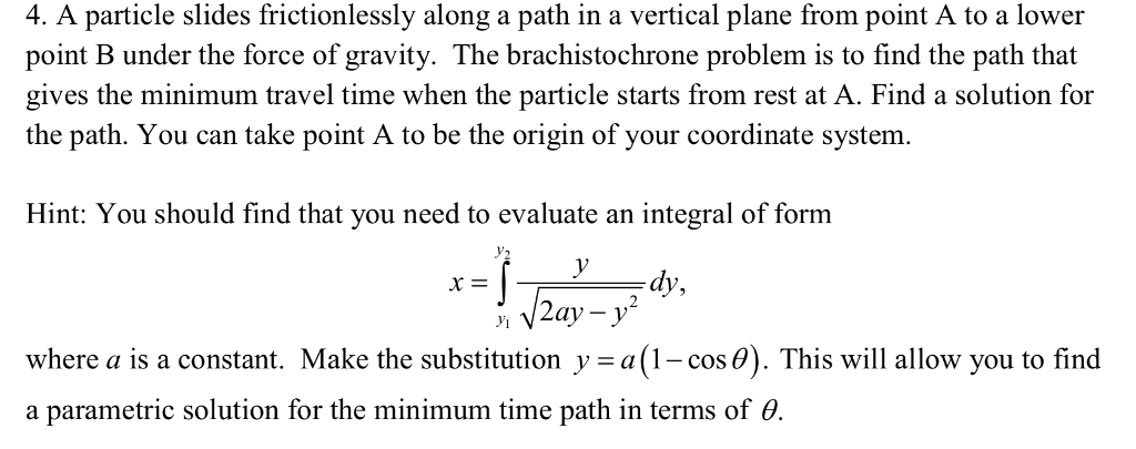 Solved 4. A particle slides frictionlessly along a path in a | Chegg.com
