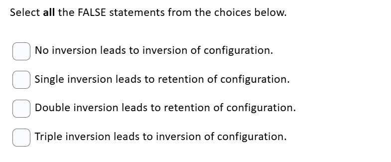 Solved Select all the FALSE statements from the choices | Chegg.com