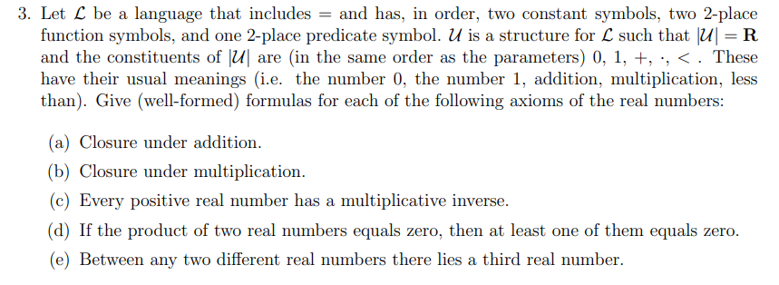 3. Let L be a language that includes = and has, in | Chegg.com