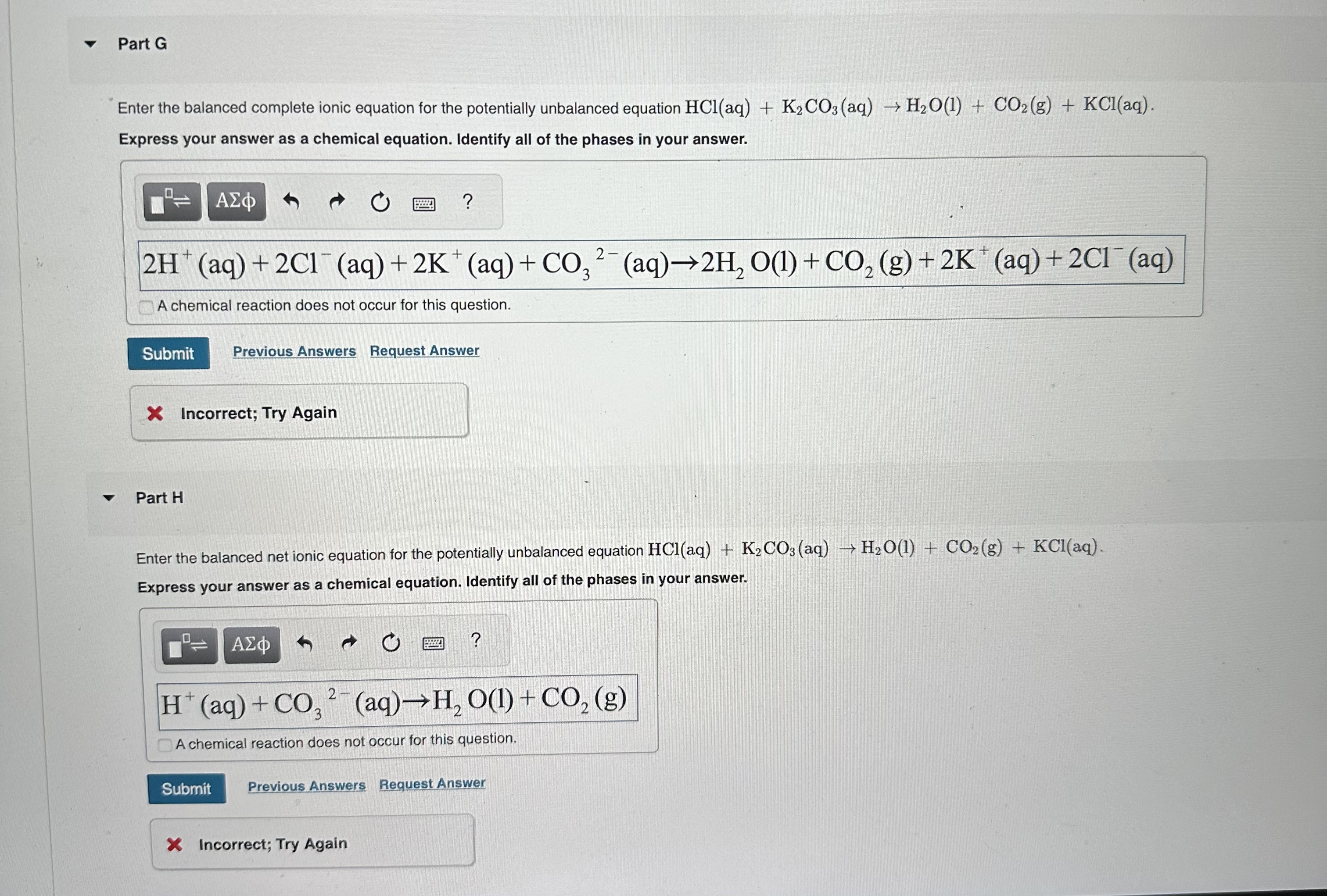 Solved Enter the balanced complete ionic equation for the | Chegg.com