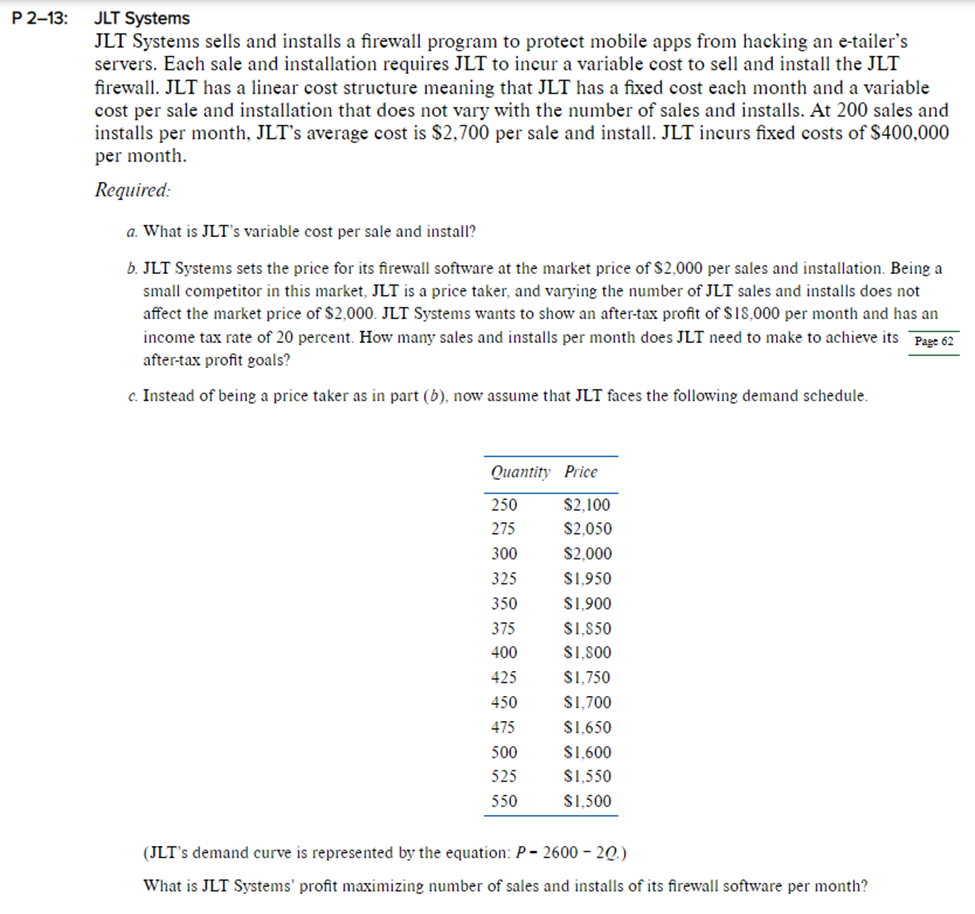 Solved JLT Systems JLT Systems sells and installs a firewall | Chegg.com